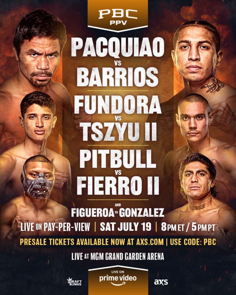 Pacquiao Vs Barrios – July 19, 2025 | Time, Undercard & Prime Video PPV